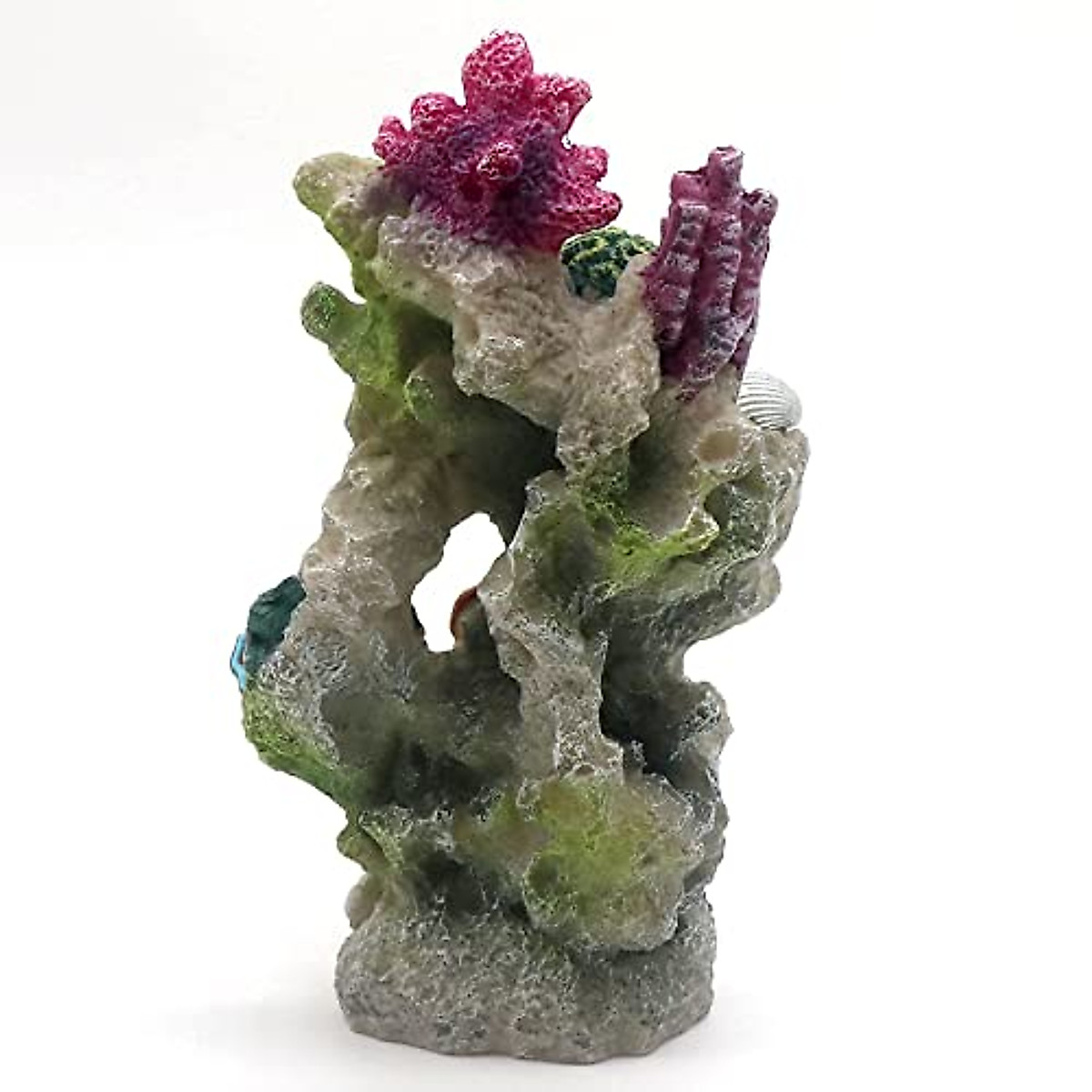 Fish Tank Rocks Resin Artificial Coral Inserts Decor Shell Ornaments Reef Aquarium Coral Decoration for Betta Fish Tank Fish to Sleep Rest Hide Play