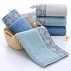 2 Pack Cotton Hand Towels,100% Cotton Face Towels, Durable Highly Absorbent Soft Washcloth Towel for Premium Luxury Spa Hotel Bathroom, Camping, Gym （14 x 30 Inch (Maoj-Classical Gray)