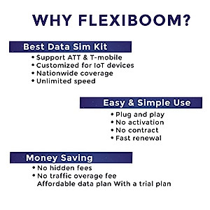 FLEXIBOOM Data SIM Card - USA ATT & T-Mobile for Unlocked IoT Devices, No Voice & SMS(Universal, Triple Cut 3-in-1)