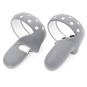 Professional Grip Cover for Oculus Quest 2 Touch Controller Grip Accessories, Anti-Collision Silicone Handle Protective Sleeve - 1 Pair (Grey)