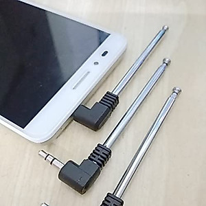 Ruiwaer 4PCS AM Antenna Mini FM Radio Antenna 3.5mm Male Telescopic Antenna for Mobile Cell Phone Portable Radio Stereo Receiver AV Audio Video Home Theater Receiver Bose Radio, Black