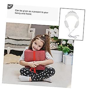 SOLUSTRE Headset Girl Children Earphone Mm White Reduction Ear Over Kid Tablet Boy Noise Laptop Wired Travel Comfortable Gaming Adorable Headphone Child Head Shape for Crown Decorative