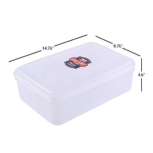 Sadstory 11 Quart Clear Plastic Storage Containers with Lid, Plastic Storage Bin, 2 Packs