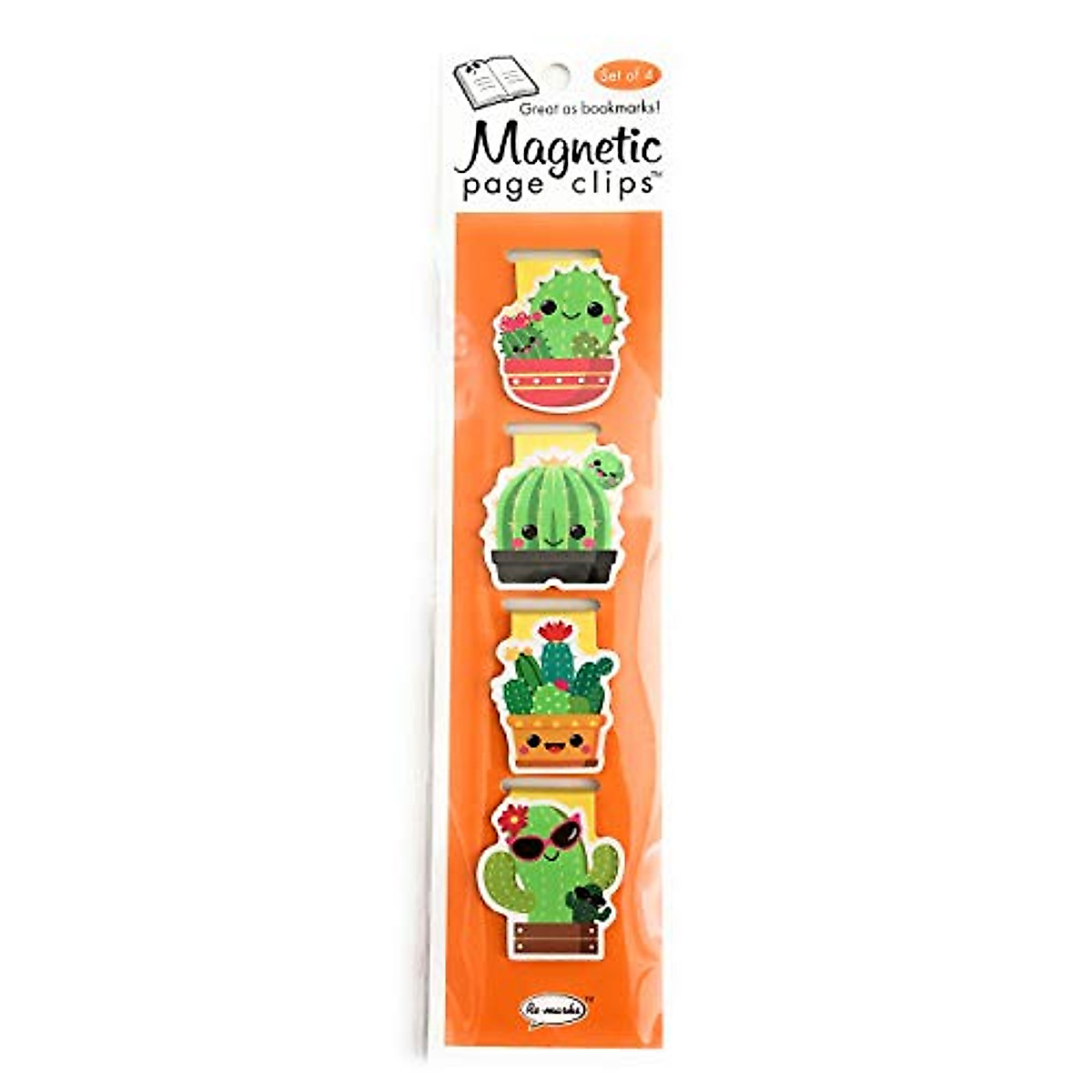 Re-Marks Cute Cactus in Bowls Magnetic Page Clips