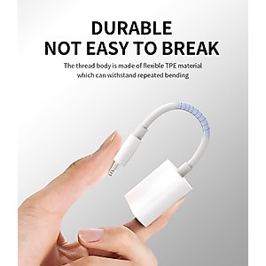 FIAHNG iPhone iPad Camera Memory Card Reader, Dual Slot SD TF Card Adapter, USB Type C, 4.8Gbps, Compact