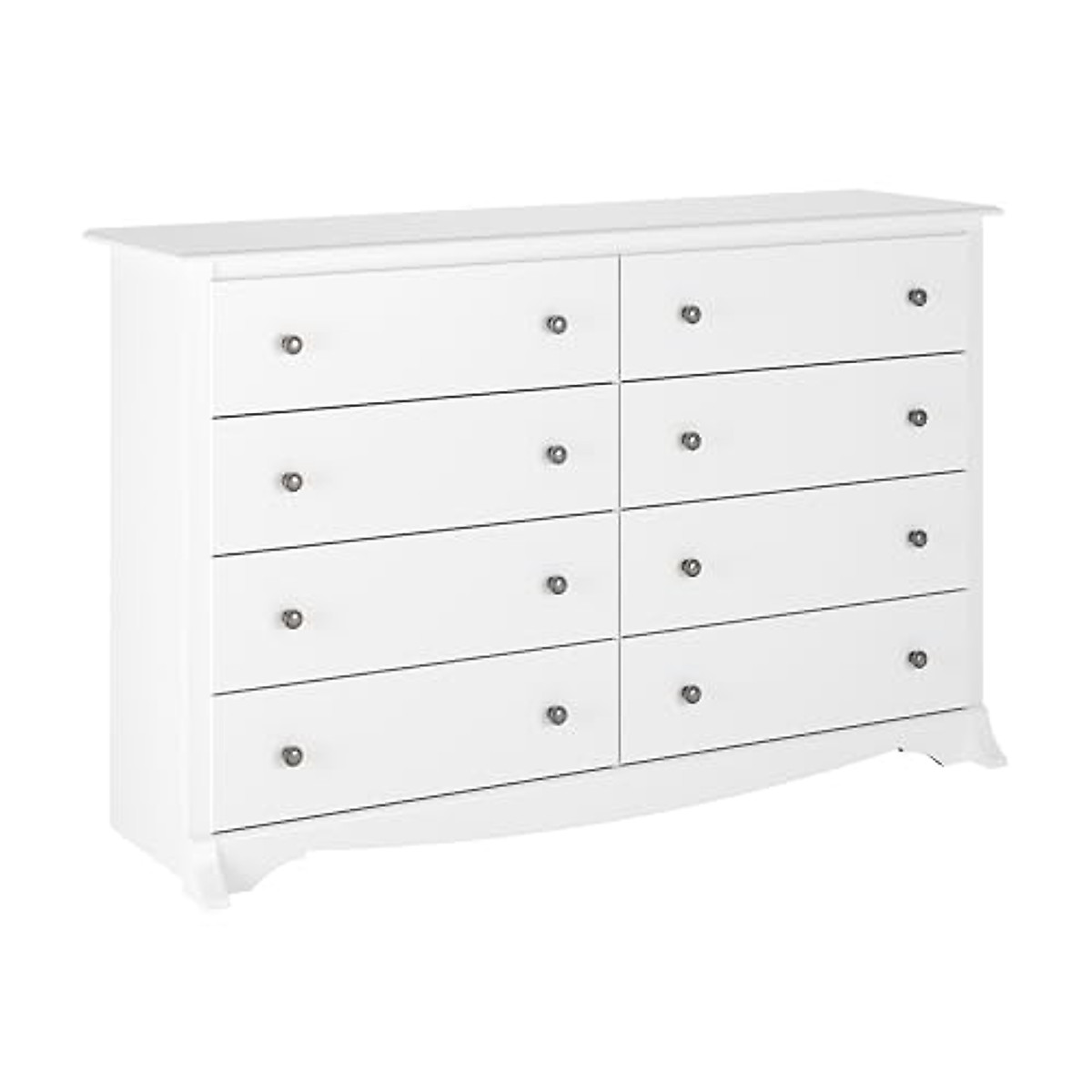 Prepac Sonoma 8 Drawer Double Dresser for Bedroom, Wide Chest of Drawers, Bedroom Furniture, Clothes Storage and Organizer, 17.25" D x 59" W x 37" H, White