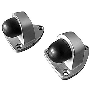 Shepherd Hardware 3406E Heavy Duty Floor Mount Door Stop, 2-Pack, 2 Inch, Satin Nickel