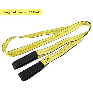 NovelBee 2 Pack of 2 Inch x10 Feet Lift Sling Strap,Recovery Tow Straps with Protective Loops