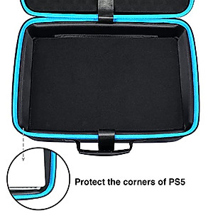 Migitec Hard-Shell Travel Case Compatible with PS5, Protective Carrying Case Holds Playstation 5 Console, Wireless DualSense Controllers, Original Base, Cables and Other Accessories
