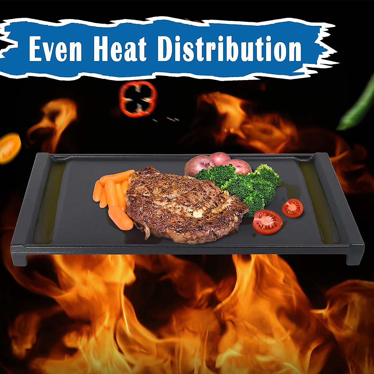 WB31X24738 Griddle Replacement for GE Appliance Gas Range, Stove Top Griddle for GE Range Center JGBS66REKSS JGBS66EEK3ES JGB700SEJ4SS JGB700FEJ2DS JGS760SPSS JGB860FEJ1DS Gas Stoves