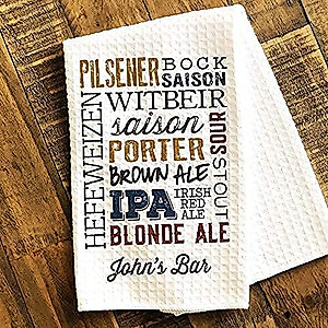 Beer Types Towel | Personalized Kitchen Towel | Brewing Gift | Father's Day Gift | Personalized Dish Towel | IPA Gift | Mens Kitchen Gift