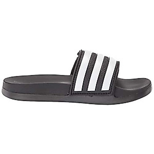 adidas unisex child Adilette Comfort Adjustable Slide, Black, 4 Big Kid US