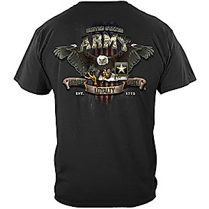 US Army Honor Loyalty Duty Tshirt - Mens Black Licensed Eagle and USA Military