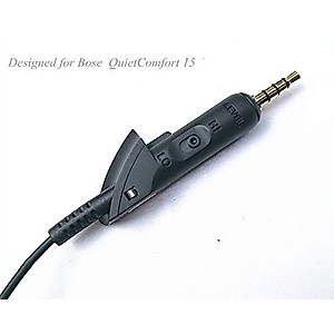 Cypher.V Replacement Audio Extension Cable, Cord Wire only for Bose QuietComfort QC15 Headphones with in line Mic (Black)