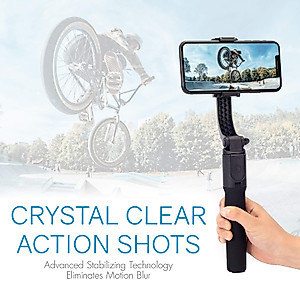 Realm Selfie Gimbal Stabilizer with Wireless Remote for Smartphones, Extendable Bluetooth Selfie Stick & Tripod, 1-Axis Smartphone Gimbal