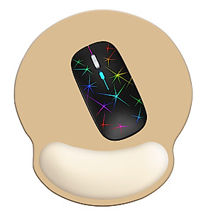 LONNAONE Wrist Rest Support Mouse Pad,Ergonomic Memory Foam Mouse Mat 9x10in Non-Slip Rubber Base Pain Relief Mousepad for Computer, Laptop(Beige Foam)