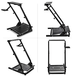 Mrolife G920 Racing Wheel Stand Height Adjustable Racing Stand for Gaming,Driving Simulator Cockpit Compatible with Logitech G25, G27, G29, G920 Gaming Cockpit (Racing Steering Wheel Stand), Black