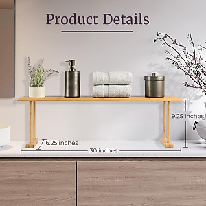 Lavish Home Bamboo Sink Shelf-Countertop Organizer for Kitchen, Bathroom, Bedroom, Office-Space Saving Storage for Soap, Sponges, Cleaners and More