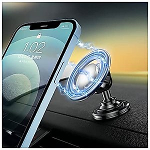 Turcee Compatible for MagSafe Car Mount,[2022 New Upgrade] Dashboard 360° Rotation Magnetic Car Mount,Cell Phone Holder for MagSafe iPhone 14 13 12 Pro Max MagSafe Case/All Smart Phones (Black)
