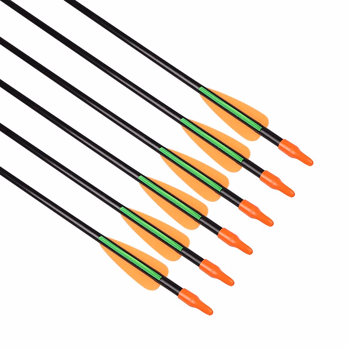 Huntingdoor 28inch/26inch Archery Targeting Arrows Youth Arrows Practice Arrows for Kids Beginner Fiberglass Arrows for Recurve Bow 12 Pack (Black 28inch)
