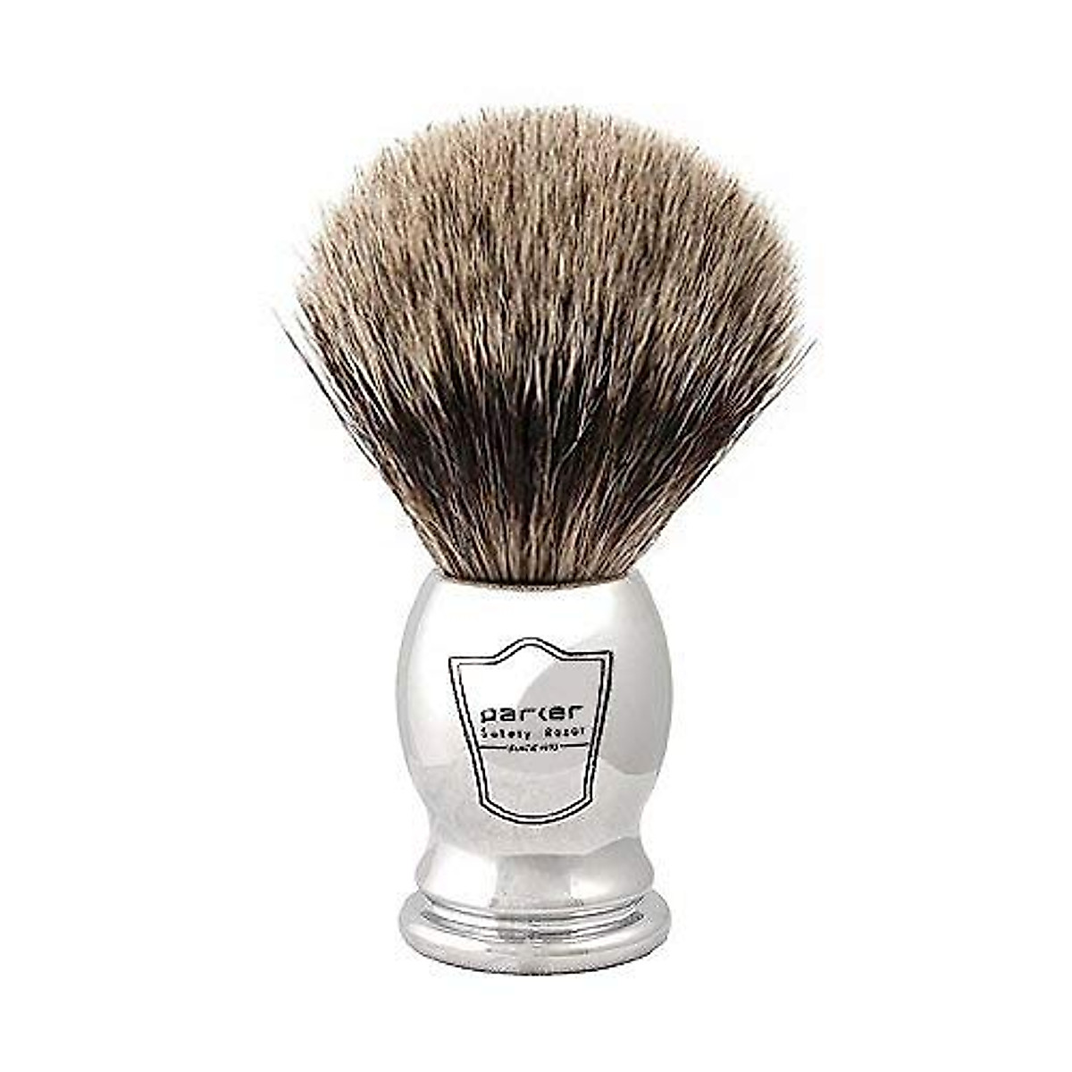Parker 82R Shave Set, Includes Parker Pure Badger Shave Brush, Chrome Shave Stand, 82R Heavyweight Double Edge Butterfly Safety Razor and 5 Parker Premium Platinum Razor Blades