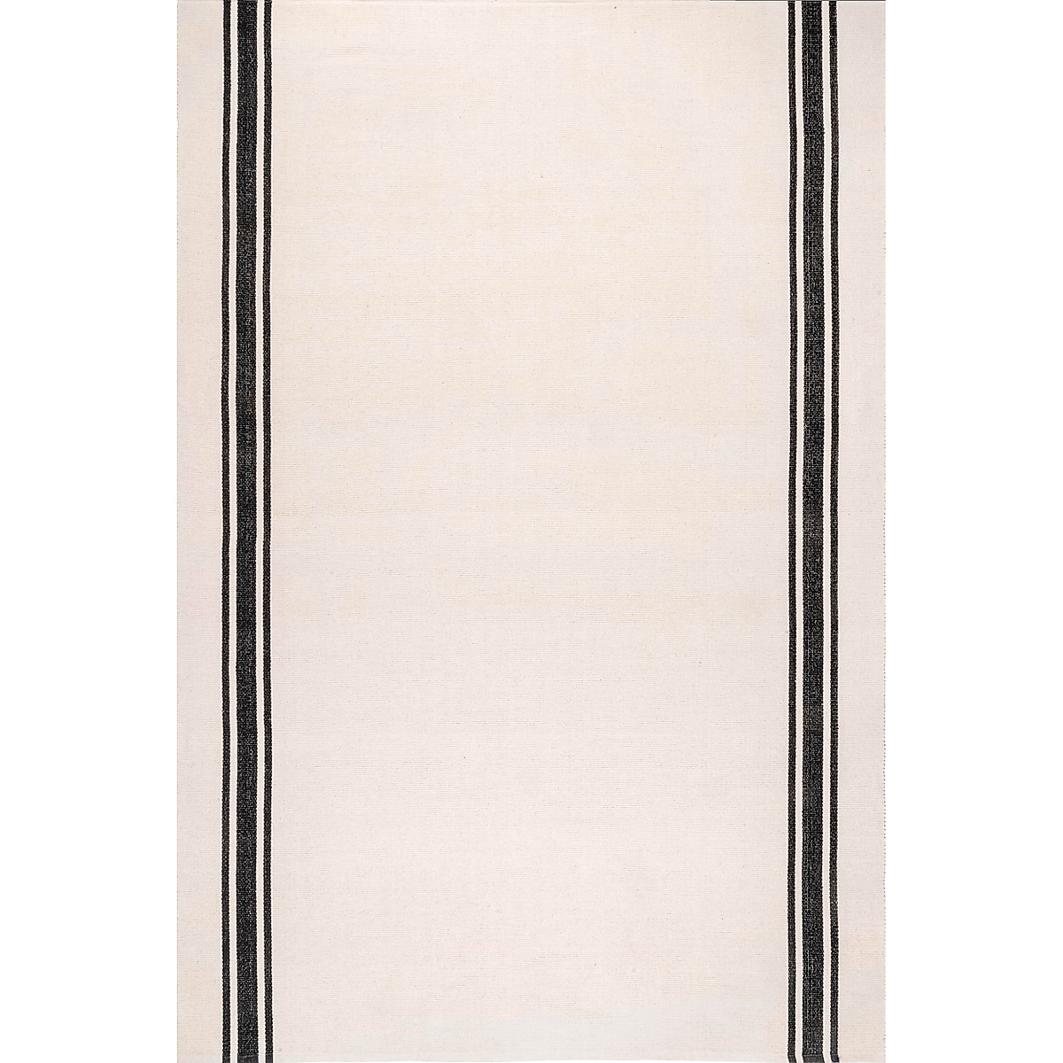 nuLOOM Clarissa Cotton Flatweave Casual Stripe Area Rug, 6x9, Ivory