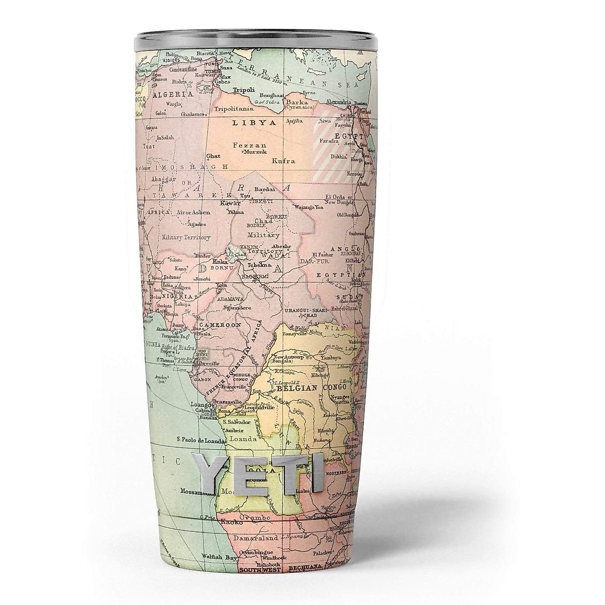 Design Skinz The Zoomed in Africa Map - Skin Decal Vinyl Wrap Kit Compatible with The Yeti Rambler Cooler Tumbler Cups