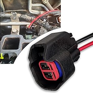 Crynod 1 PC EV6 EV14 Car Fuel Injector Connector with Cable, Durable Starter Pigtail Connector Harness Plug, Compatible EV6 EV1 EV14 The Model Of Automotive Accessories(Black)