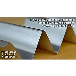 Taco Holders Stainless Steel Set of 4, Oven&Grill&Dishwasher Safe, Taco Accessories for Taco Tuesday Party, Easy-To-Hold Handle, Smooth Edge for Safe Use