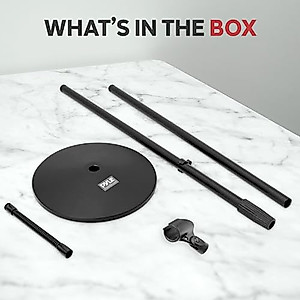 Pyle Universal Microphone Stand - M-6 Mic Holder USA Standard Adapter and Height Adjustable from 31.5” to 60” Inch High w/ Pivotable Gooseneck Mount - Heavy Duty Clutch Tension Knob PMKS32