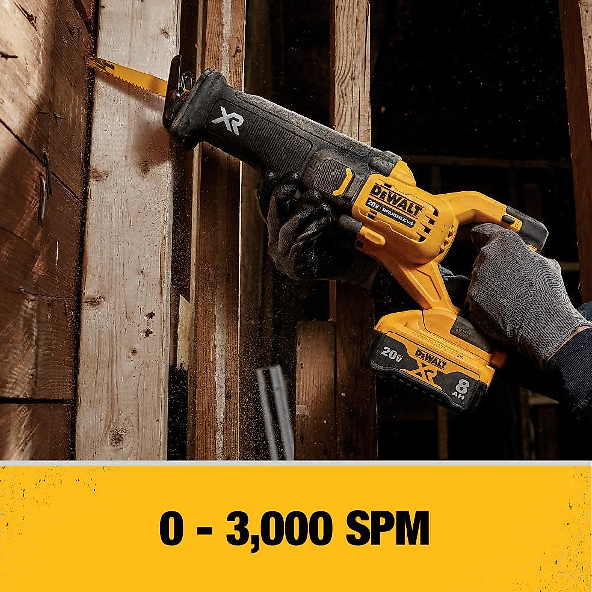 DEWALT 20V MAX* XR® BRUSHLESS RECIPROCATING SAW WITH POWER DETECT™ (Tool Only) (DCS368B)