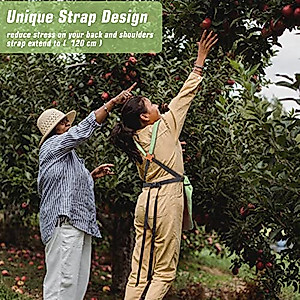 Gardening Apron, Garden Apron with Pocket for Harvesting Gardening Weeding, 100% Cotton Canvas Water Resistant Apron with Quick Release Pocket for Men&Women, Perfect Gardening Gift(Green)