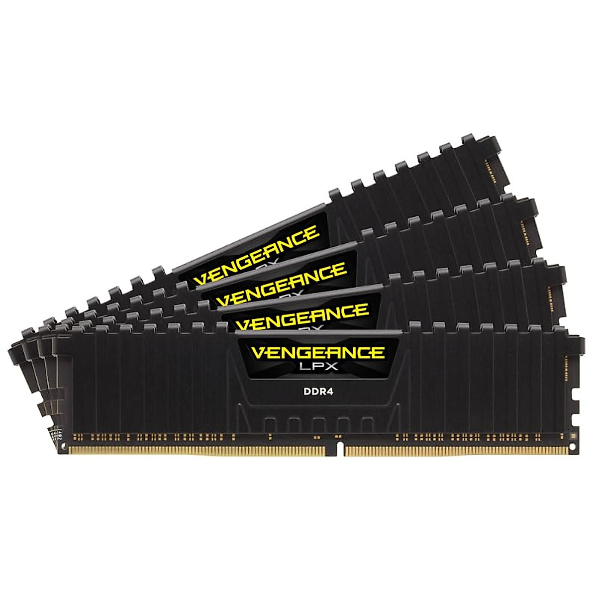 Corsair CMK16GX4M4A2666C16 Vengeance LPX 16GB (4x4GB) DDR4 DRAM 2666MHz (PC4-21300) C16 Memory Kit - Black