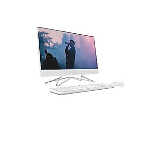 HP 24 All-in-One PC, Intel Core i3-1115G4, 4GB RAM, 256GB SSD, Full HD Micro-Edge Display, 720p Privacy Webcam, Wi-Fi and Bluetooth Combo, Snow White, Windows 11 Home (Renewed)