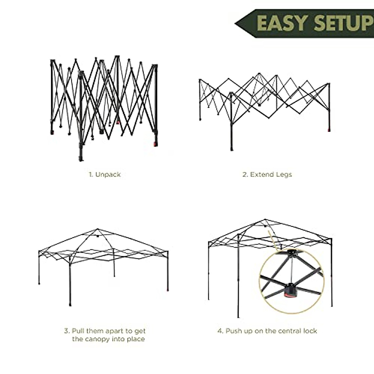ARROWHEAD OUTDOOR 13’x13’ Pop-Up Canopy & Instant Shelter, 150D Fabric Construction, Adjustable Height, Wheeled Carry Bag, Guide Ropes & Stakes Included, Brown & Tan v2 (New) (KGS0389U)