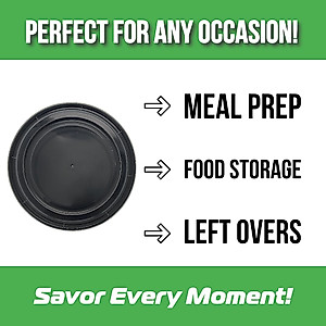 Eco One® 48oz Round BPA-free Container - Leakproof Food Storage Solution with Clear Lid - COMBO, 150 Count - Durable & Eco-Friendly