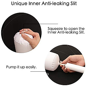 Becko Double Sided Puzzle Mat Puzzle Roll Up Storage Mat Resilient Neoprene Puzzle Saver with Auxiliary Lines, Drawstring Bag & Pump, for up to 1500 Pcs(Black/Gray)