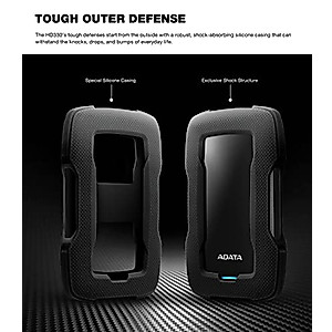 ADATA RIGTED Magnetic Disk Memory Drive (OUTERN) - AHD330-1TU31-CBK - 1TB