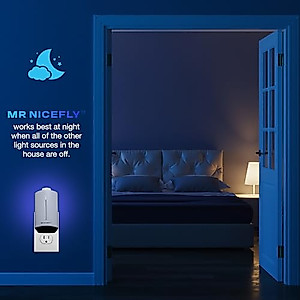MR NICEFLY 2 Pack - Fruit Fly Traps for Indoors & Gnat Traps for House Indoor, Bug Zapper & Mosquito Killer with UV Night Light Attractant (2 Device + 4 Sticky Cards)