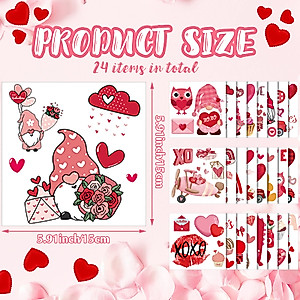 105 Pcs Valentine's Day Rub on Transfers Decor Stickers Transfers for Furniture Floral Scrapbook Stickers Iron on Transfers Decal Sticker for DIY Crafts Paper Wood Design, 5.9 x 5.9 Inch