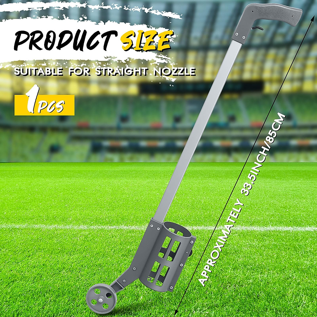 Zonon 1 Piece Industrial Wheeled Marking Wand for Line Paint Stripe Ground Marking Spray Paint Wand for Survey Painting Spray Stick Line Marking Applicator, Side Push, Grey