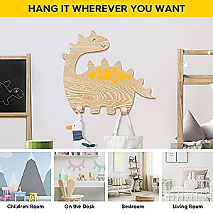 Jfbav Coat Rack Hook, Decorative Wooden Animal Dinosaur Wall Hook for Kids Bedroom, Nursery, Hallway Home Decor