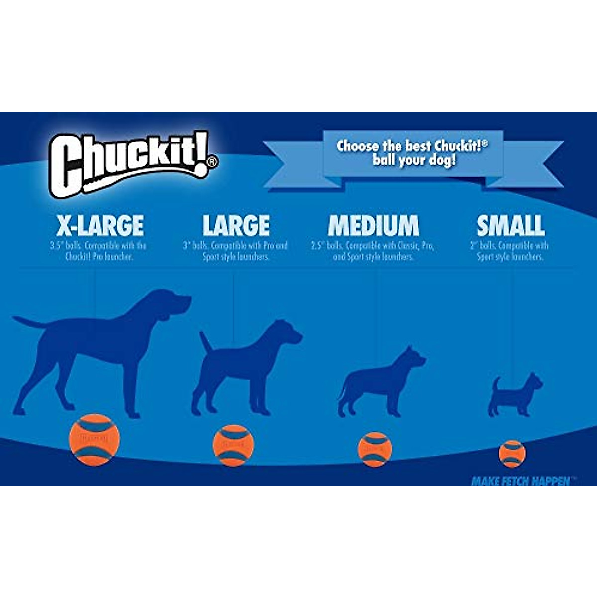 Chuckit! Medium Rebounce Ball 2.5", 2 Pack, Blues & Purples (20320)