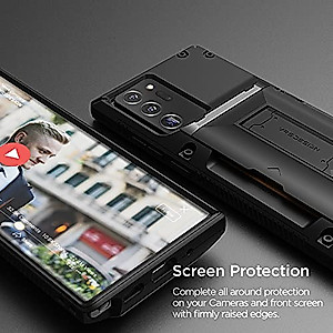 VRS DESIGN Damda Glide Hybrid Phone Case for Galaxy Note 20 Ultra, with [4 Cards] [Semi Auto] Premium Sturdy Card Wallet and Kickstand for Samsung Galaxy Note 20 Ultra 5G, 6.9 inch(2020) Black