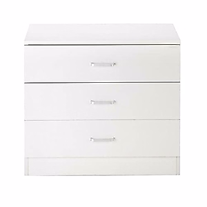 MAXCBD Nightstand Bedside Table Drawer Cabinet 3-Tier Drawers Nightstand Chest Dresser Organizer Storage Bedroom Cabinet Elegant Fine Workmanship Beautiful and Fashion Storage Tower Dresser