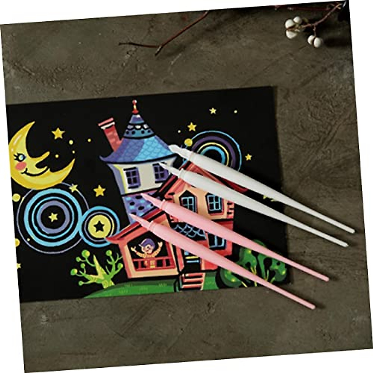 Multitools 8pcs Paint Brushes Set Paint Sets Cleaning Tools Scratch Brush Set Stylus Scratch Painting Pen Stylus Pens Scratching Drawing Pen Coloring Pen Repair Pen Mending Pen