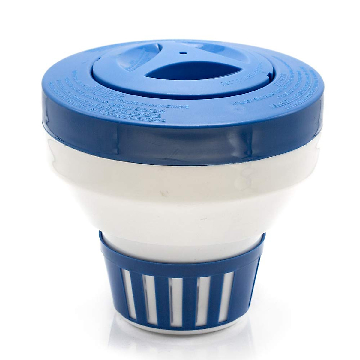 WWD POOL Floating Pool Chlorine Dispenser Fits 1-3" Tabs Bromine Holder Chlorine Floater (Blue)