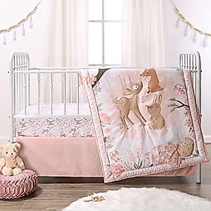 The Peanutshell Crib Bedding Set for Baby Girls, Fairytale Forest, 3 Piece Set