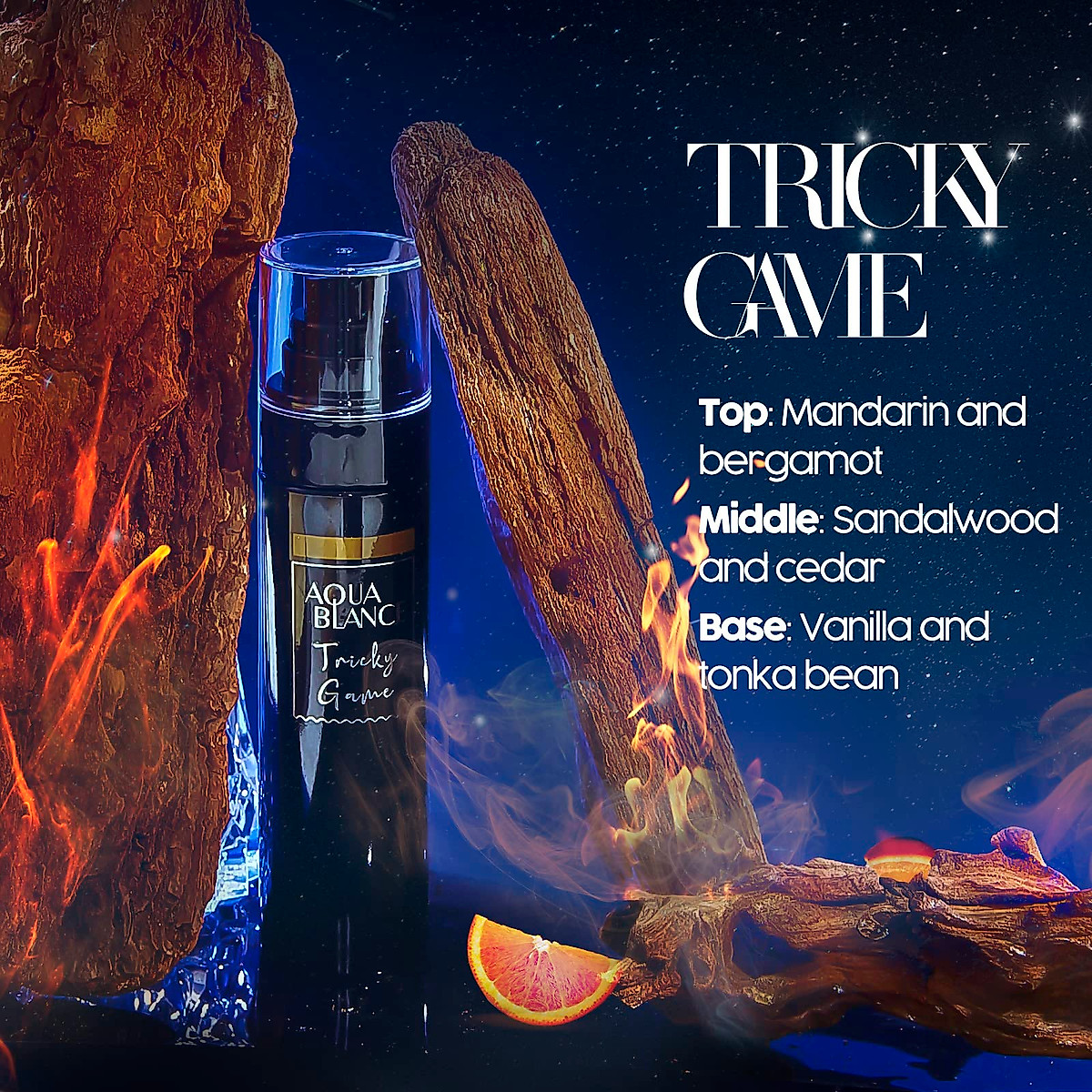 AQUA BLANCE Body Spray For Men, Mens Body Spray, Deodorant For Men Refreshing Fragrance Mist, Pack of 3, Each 3.4 Fl Oz, Tricky Game, Blue, Agiomme