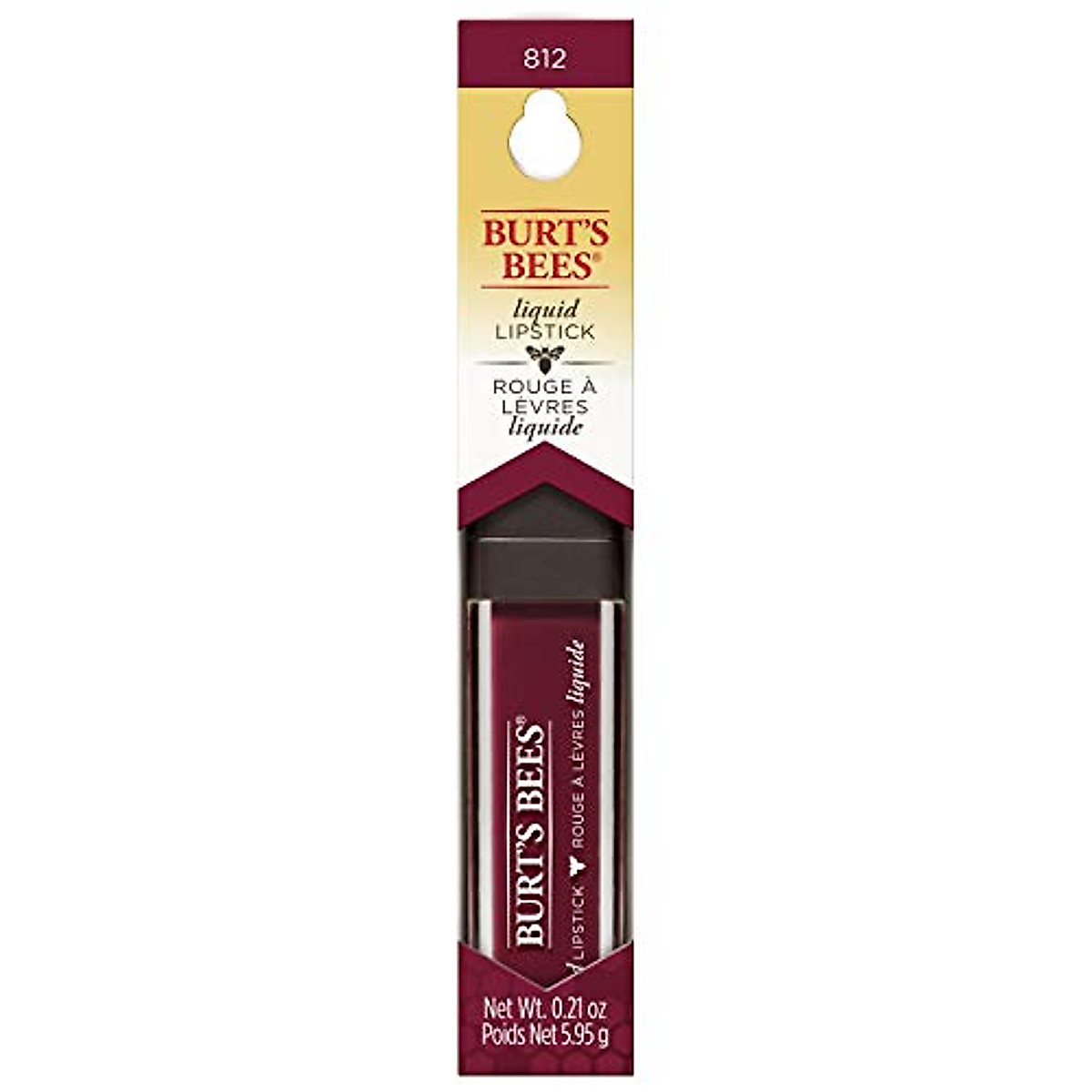 Burt's Bees 100% Natural Glossy Liquid Lipstick, Rushing Rose, 1 Tube